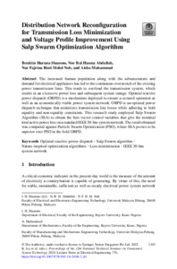 Distribution network reconfiguration for transmission loss minimization and voltage profile ...